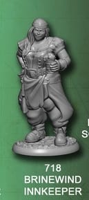 Brinewind Innkeeper (Reaper Bones Brinewind 718), plastic miniature ...
